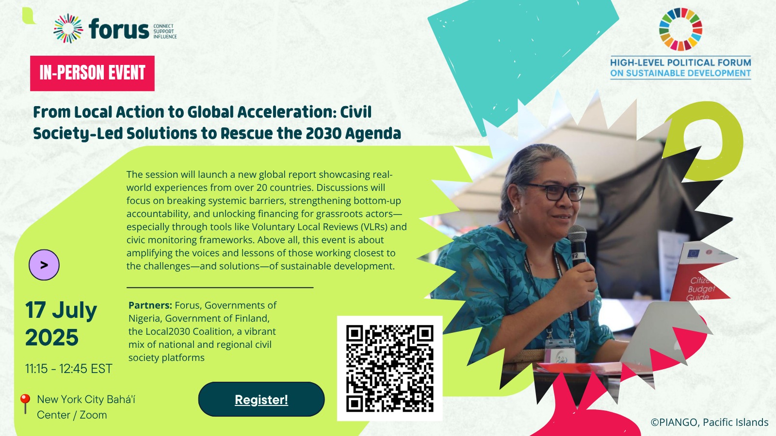 HLPF2025 in-person side event – From Local Action to Global Acceleration: Civil Society-Led ...
